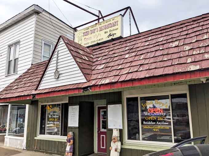 Johnboy's Restaurant: A humble exterior with character to spare, this 24-hour Michigan treasure promises comfort food that'll hug your soul from the inside out.