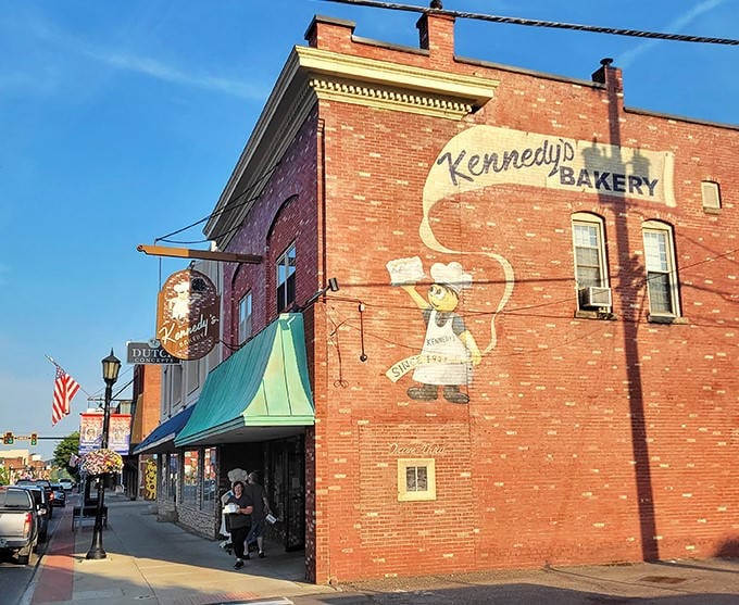 The iconic brick exterior of Kennedy's Bakery stands as a sweet landmark in Cambridge, where time seems to slow down and appetites perk up.