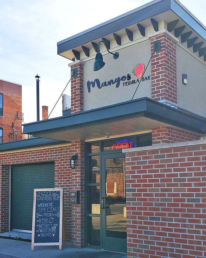 Exterior: Brick-faced and unassuming, Mango's Tequila Bar hides its culinary treasures behind a modest fa&ccedil;ade that belies the flavor explosion waiting inside.