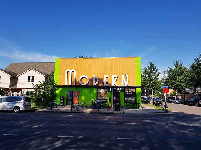 That lime green and orange exterior isn't trying to blend in, and honestly, why should it when standing out works this well?