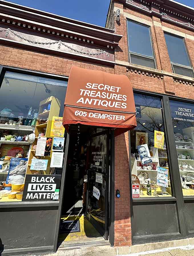 The unassuming storefront on Dempster Street hides a wonderland of vintage treasures just waiting to be discovered by curious shoppers.