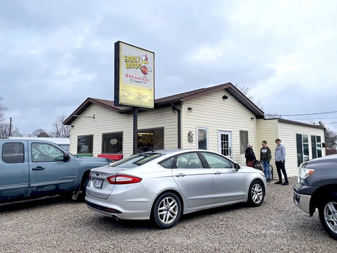 The unassuming exterior hides breakfast greatness, proving that the best food rarely needs fancy packaging to draw a crowd.