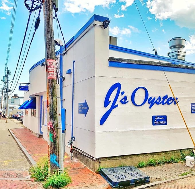 That blue-trimmed exterior might look modest, but it's hiding some of Maine's finest seafood secrets inside.