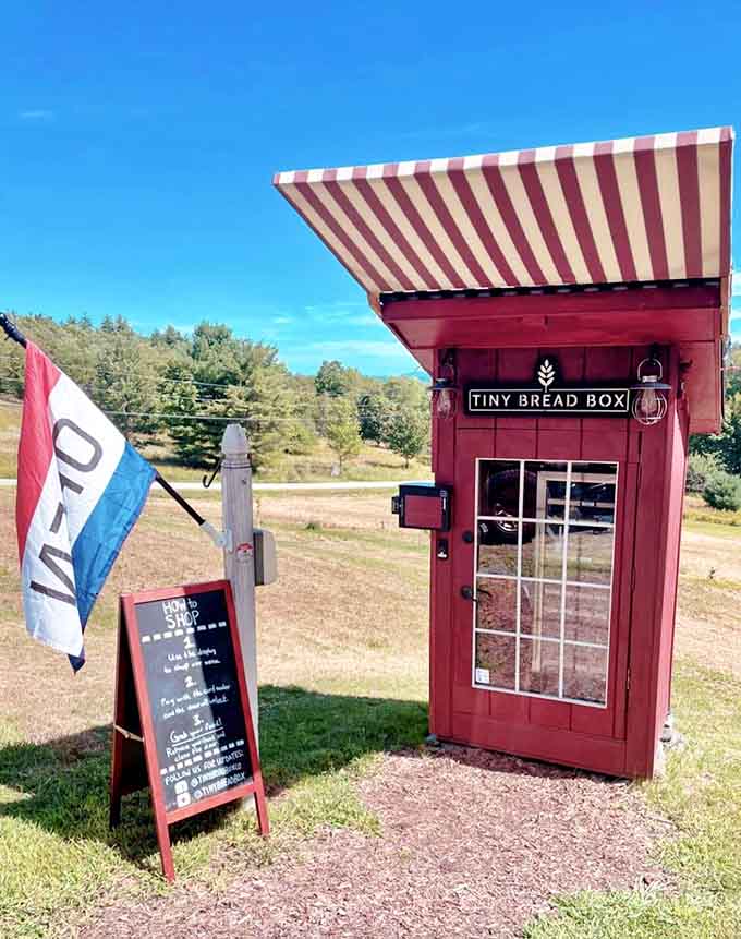 The Tiny Bread Box stands proud in Vernon, proving that the best things really do come in small packages, striped awning and all.