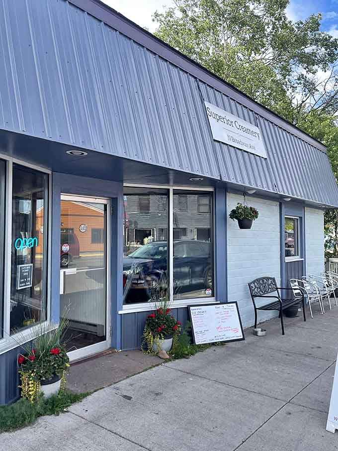 The unassuming blue and white exterior hides a treasure trove of frozen delights that'll make your summer infinitely better.