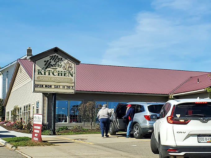That pink roof isn't just for show, it's a beacon guiding hungry travelers to some of the best home cooking in Ohio.