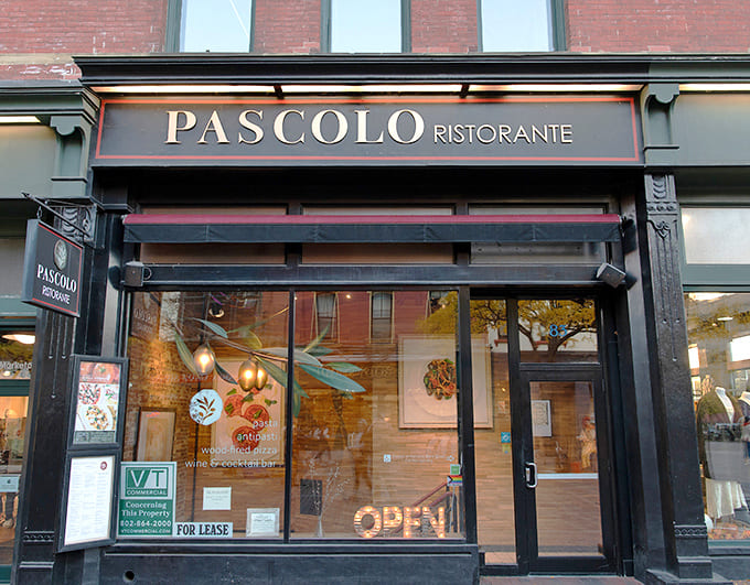 Pascolo Ristorante's storefront beckons with old-world charm, promising Italian delights just beyond those welcoming doors.