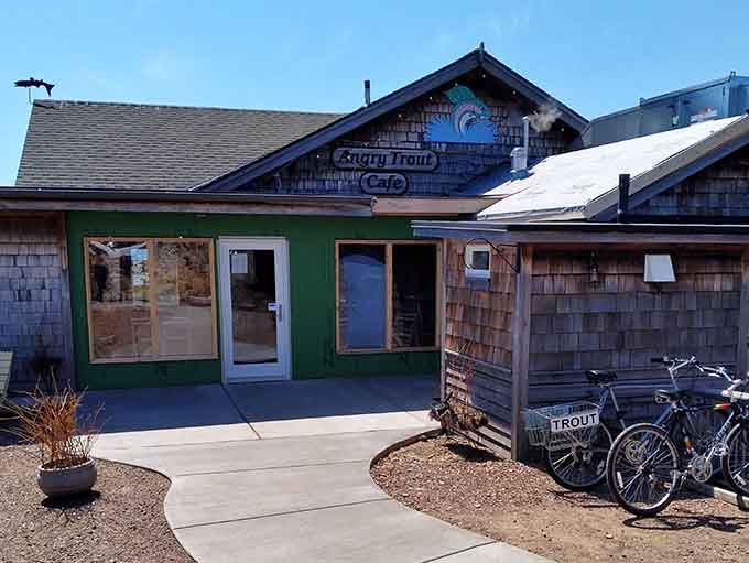 The Angry Trout Cafe's exterior proves that the best restaurants don't need fancy facades, just proximity to really fresh fish.