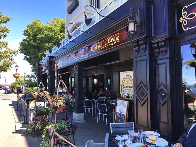 The charming exterior of Paddy's beckons like a lighthouse for hungry souls seeking the perfect blend of Irish warmth and Maine coastal magic.