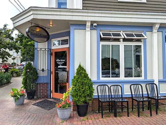 That blue and white exterior isn't just pretty, it's a beacon calling breakfast lovers to their happy place.