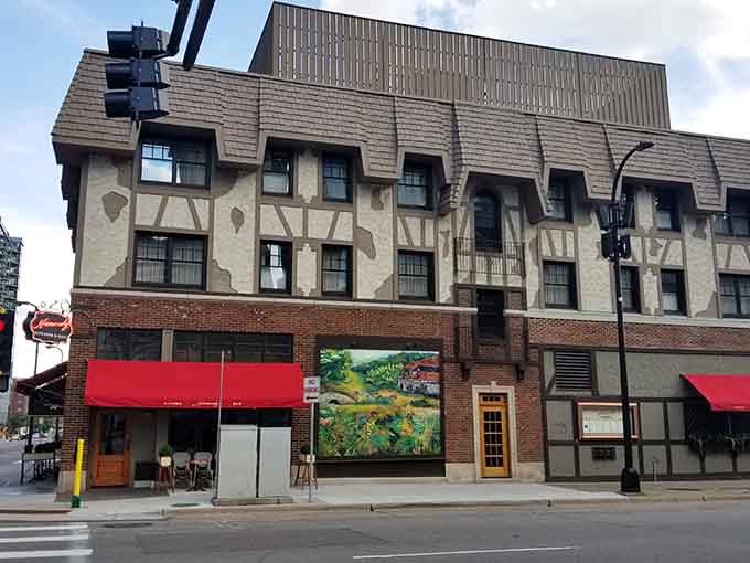 That Tudor-style facade isn't just for show, it's your first hint that something deliciously European awaits inside this downtown Minneapolis gem.