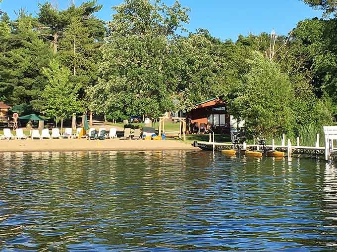 Bass Lake stretches out like nature's welcome mat, inviting you to kick off your shoes and stay awhile at this pristine Minnesota retreat.