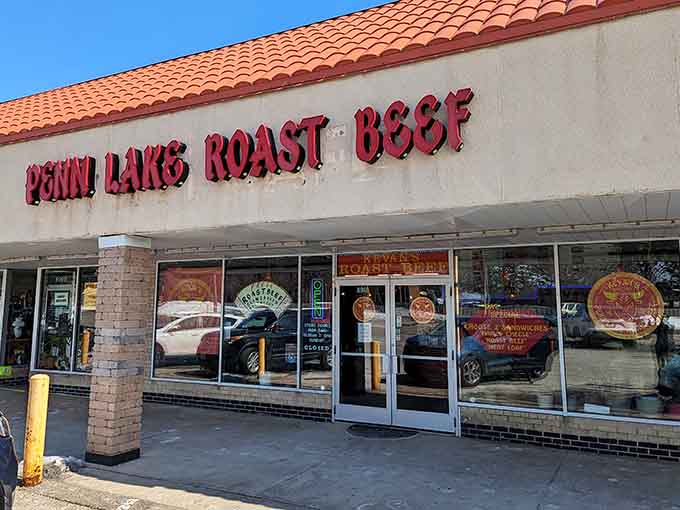 The unassuming storefront hides a roast beef sanctuary that locals guard like a delicious secret.