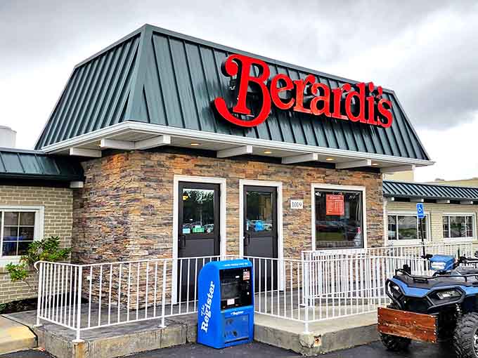 That bold red sign isn't just decoration; it's a beacon calling fry lovers from near and far to this Sandusky treasure.