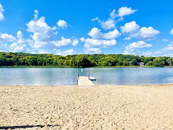 The lake stretches out like nature's own infinity pool, minus the pretentious poolside service and overpriced cocktails.
