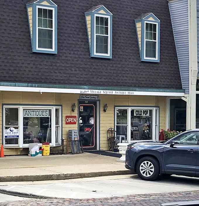 Weidner's cheerful yellow exterior beckons treasure hunters with the promise of vintage wonders hiding behind that unassuming facade.