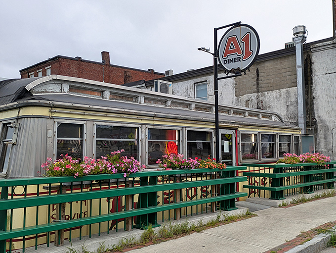 The iconic A1 Diner gleams in Gardiner, Maine, its vintage Worcester Lunch Car body promising comfort food and nostalgia in equal measure.