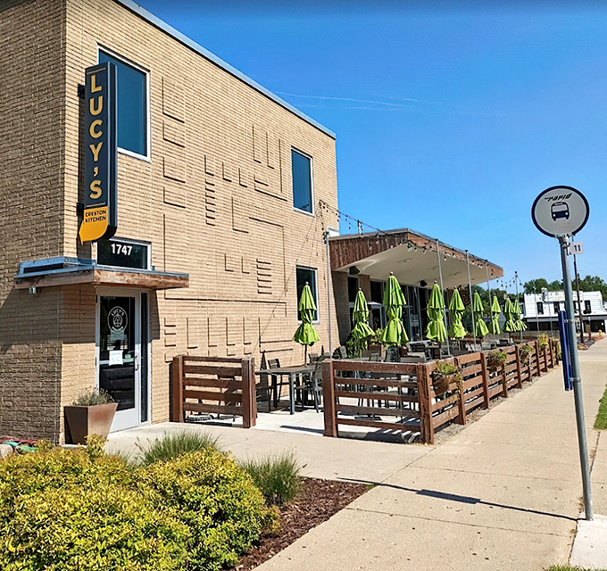 Welcome to Lucy's, where the brick exterior is as inviting as grandma's kitchen, but with a dash of modern flair! 