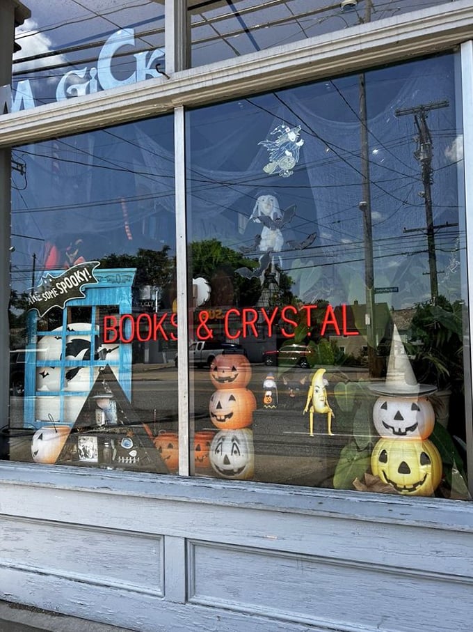 Spellbinding storefront! Where Halloween meets history, and every day is trick-or-treat for the curious mind.