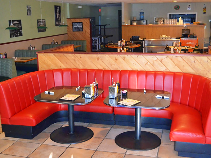 Red booths, wooden charm, and endless possibilities. It's not just a dining room&mdash;it's where food dreams come true. Take a seat, any seat!