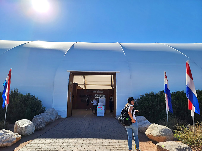 Welcome to the big top of bird-brained fun! This entrance promises a day of feathered follies and animal antics under the Arizona sun. 