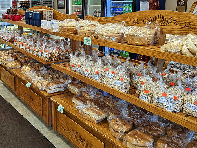 Baked Goods Display: A museum of flour and sugar where every shelf tells a different delicious story – no admission fee, just willing taste buds.