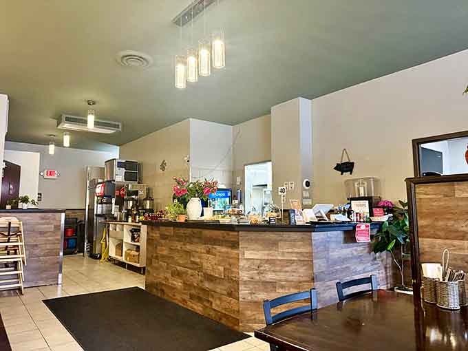 The counter area keeps things efficient and friendly, because good service matters almost as much as good food in the breakfast equation.