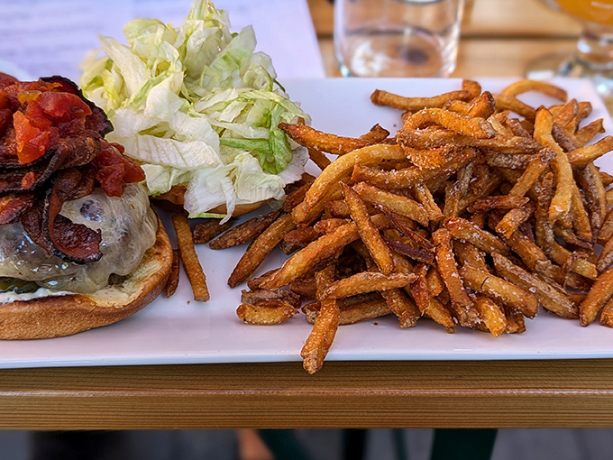 Who needs fast food when a hearty burger, crisp fries, and fresh greens are meant to be savored?
