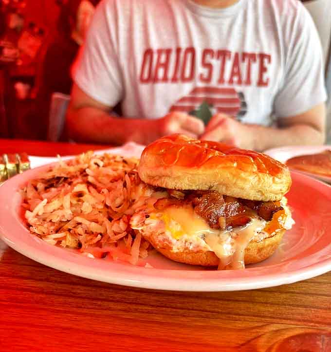 A breakfast sandwich that would make even the most dedicated health enthusiast temporarily abandon their principles. Worth it!