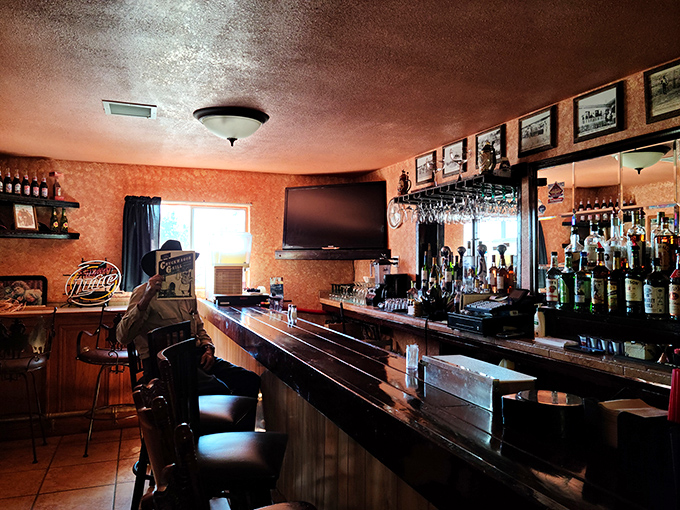 The bar area invites you to pull up a stool and stay awhile &ndash; because good food deserves to be enjoyed without rushing.