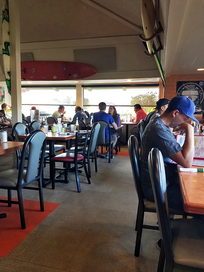 Happy diners fill the restaurant with the pleasant buzz of conversation and satisfaction &ndash; the universal language of good food being enjoyed.