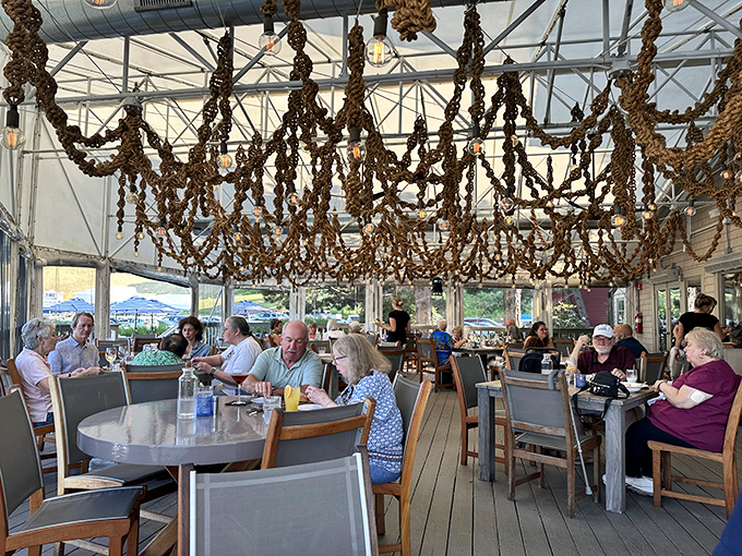 Where conversations flow as smoothly as the wine under a canopy of dried herbs &ndash; Maine dining at its most convivial.