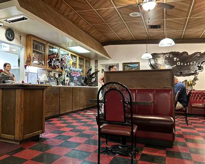 The dining area balances nostalgia with comfort, creating the perfect backdrop for memorable meals with friends and family.