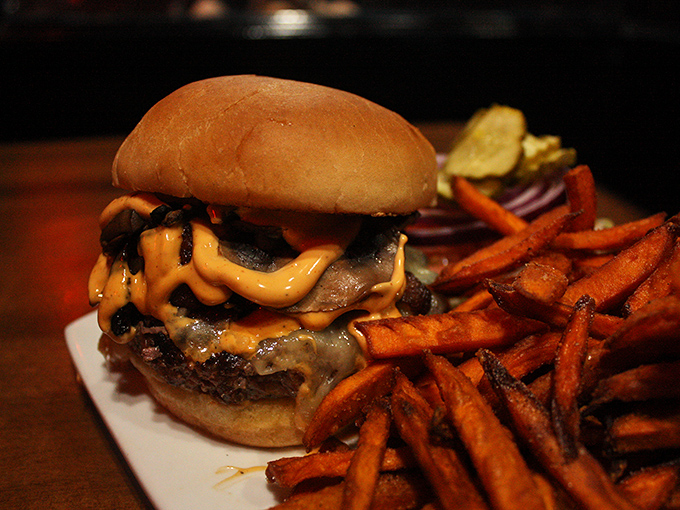 The Drunken Cheeseburger lives up to its name &ndash; a juicy patty smothered in melted cheese with sweet potato fries that'll make you swoon.