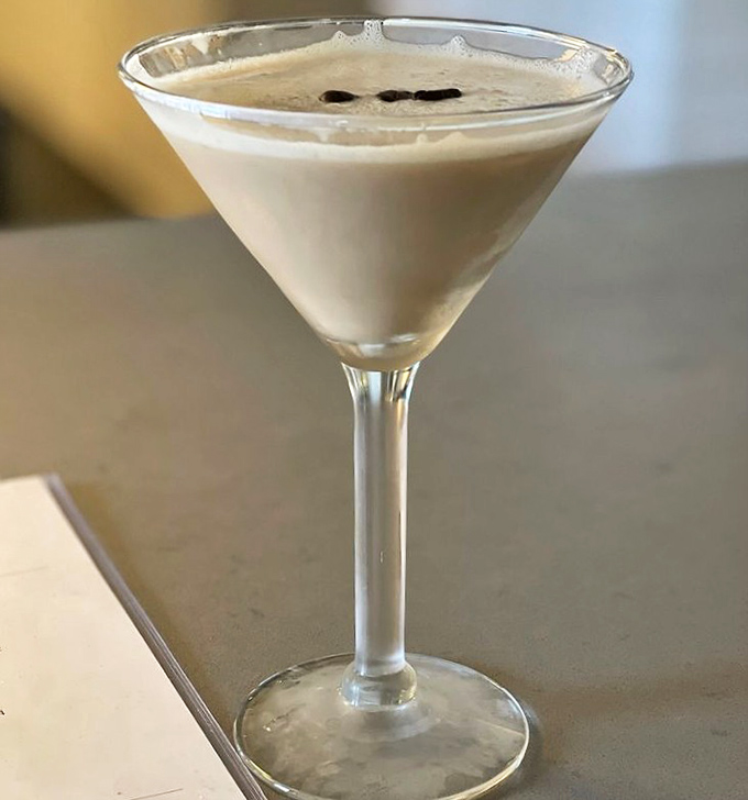 The espresso martini provides a sweet, caffeinated finale to your seafood feast &ndash; smooth, rich, and just potent enough to inspire dessert decisions.
