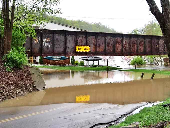 When Mother Nature decides to redecorate, even the roads become part of the river, reminding us who's really in charge around here.
