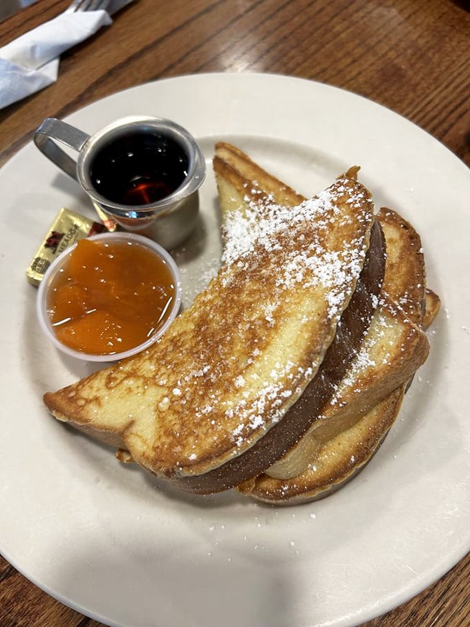 Classic French toast that's achieved breakfast perfection&mdash;crispy edges, tender center, and two dipping sauces for good measure.