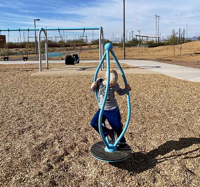 Young adventurers test their skills on equipment that challenges their bodies while sparking their imaginations in equal measure.