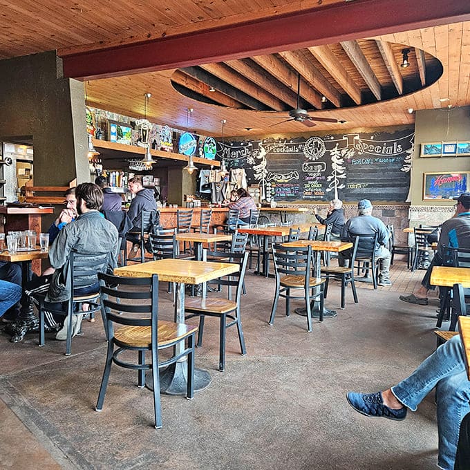 The spacious dining room accommodates everyone from solo diners to large groups, all united by their appreciation for seriously good food.