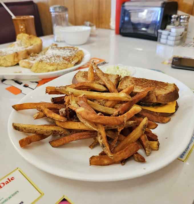A breakfast sandwich with fries demonstrates that Hoagie's understands portion sizes should be generous, not stingy.