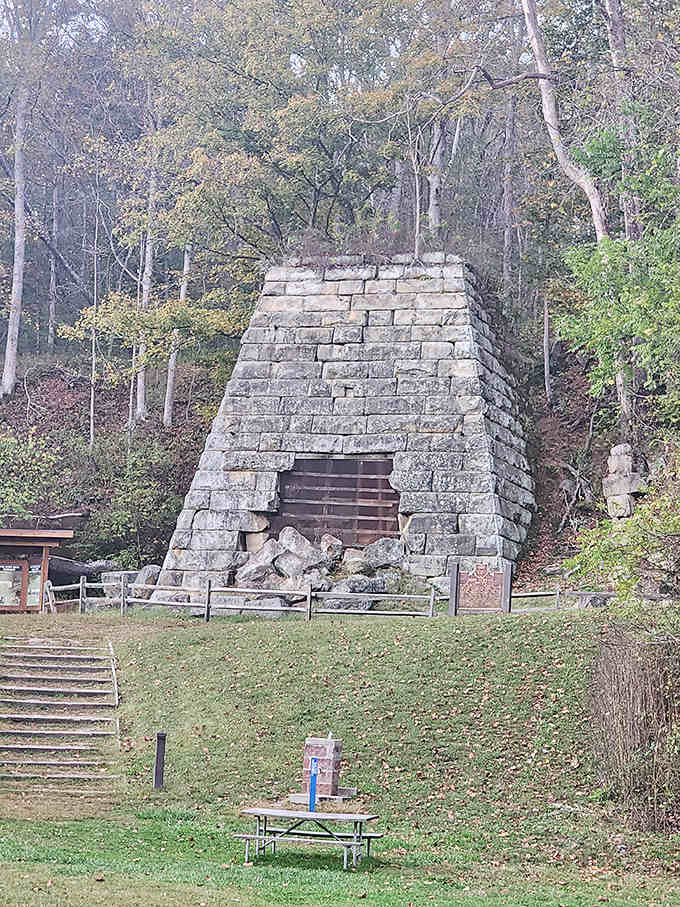 This massive stone pyramid isn't from ancient Egypt &ndash; it's the preserved heart of a 19th-century iron operation that once roared with industry.