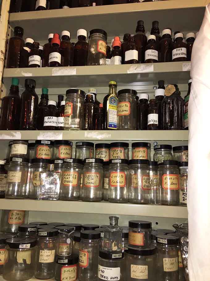 Vintage apothecary bottles with handwritten labels evoke a time when medicine cabinets looked considerably more interesting and pharmacists were actual chemists.