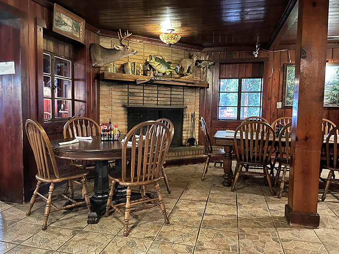 Wooden beams and weathered charm create an atmosphere no corporate restaurant chain could ever replicate, no matter how many millions they spend.