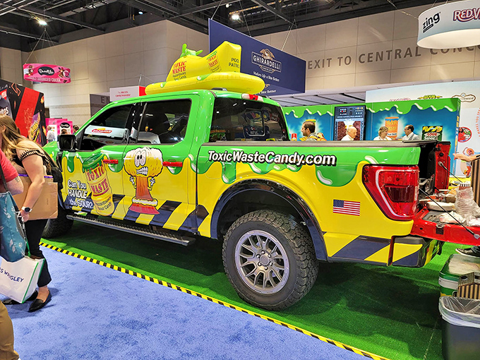 Colorful merchandise displays complement the candy selection, offering wearable memories for when edible souvenirs inevitably disappear. The Sweet Spot experience extends beyond just treats!