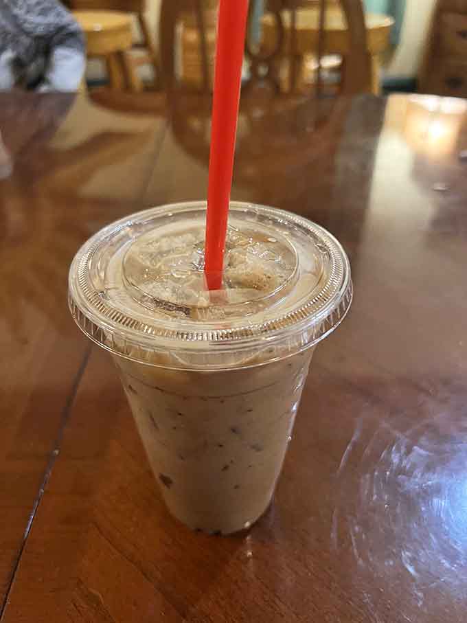 Iced coffee done right, strong enough to wake you up without tasting like bitter regret in a cup.