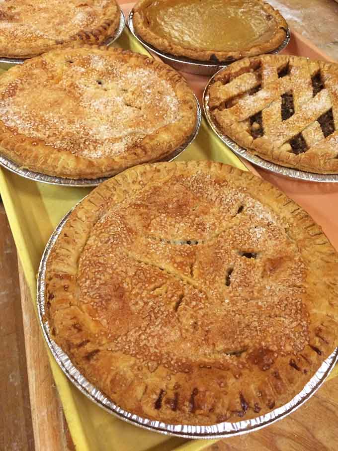 A lineup of homemade pies with flaky crusts that would make your grandmother nod in approval.