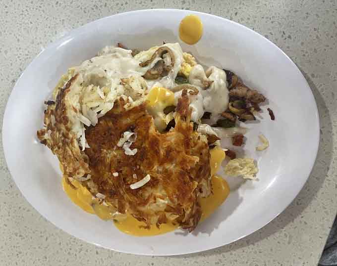 The horseshoe is Springfield's gift to hungry humanity, a glorious pile of comfort that defies all dietary logic.