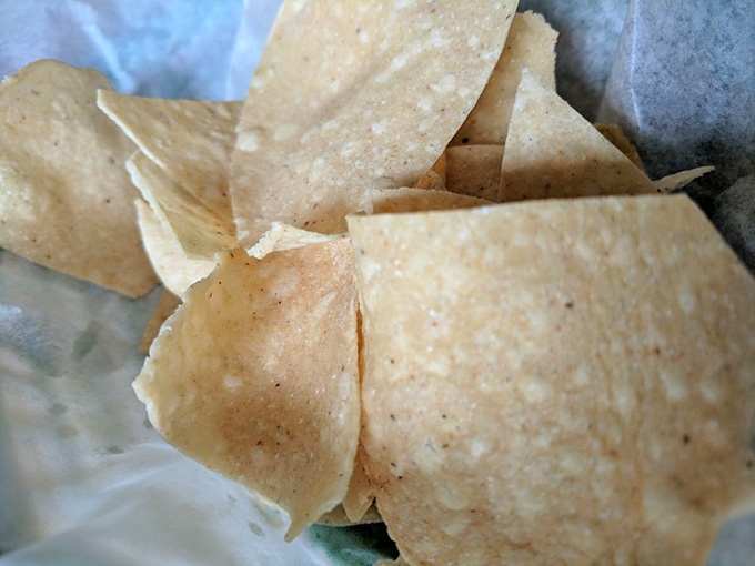 Light, crispy chips that arrive at your table first, giving you something to munch while contemplating the delicious decisions ahead.