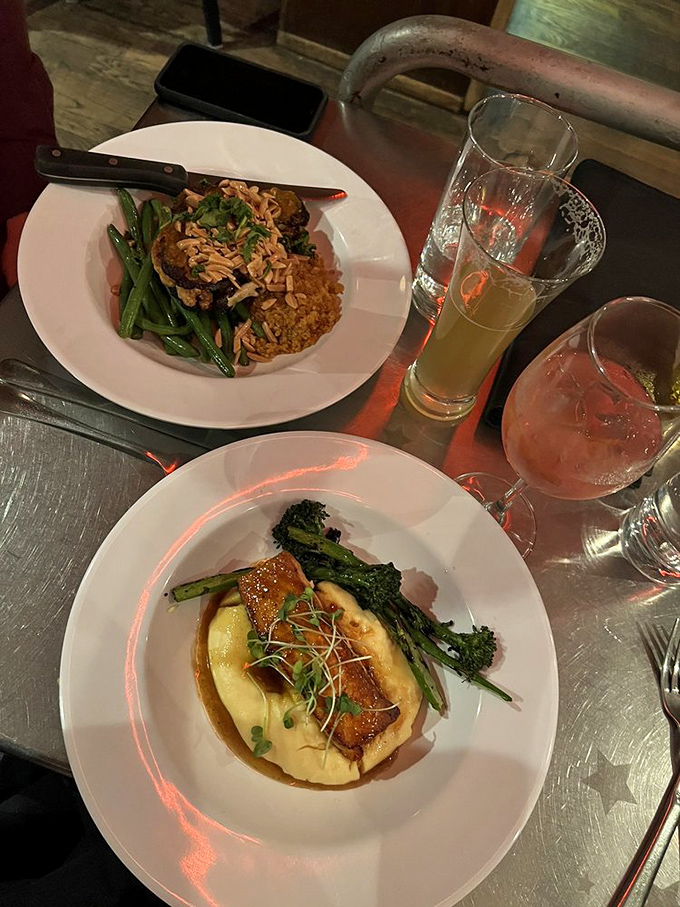 The Lime Cured Cauliflower Steak and Smoked Maple Glazed Salmon showcase Vermont's bounty from both land and water &ndash; a perfect surf and turf alternative.