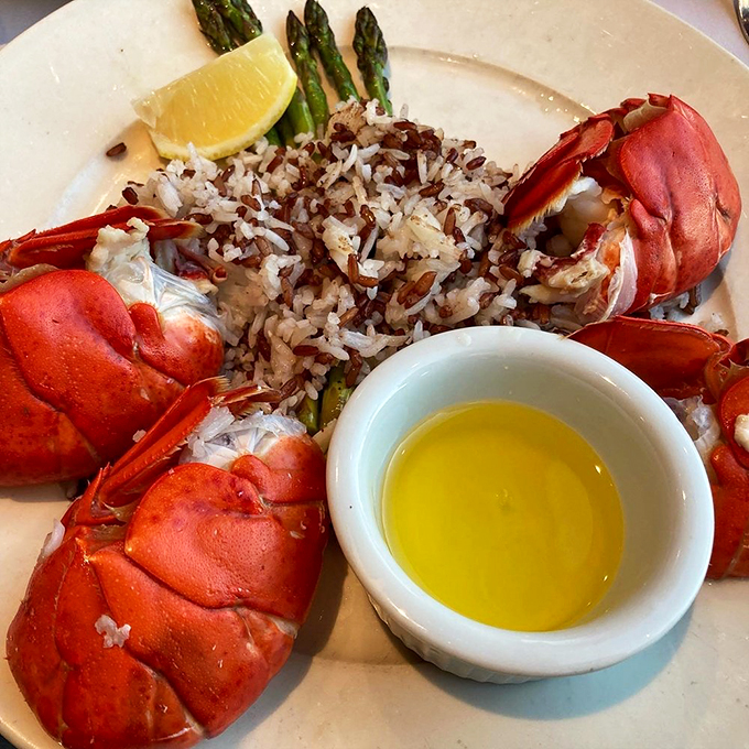 Tail as old as time! These lobster tails are the Belle of the seafood ball, perfectly posed on a bed of wild rice.